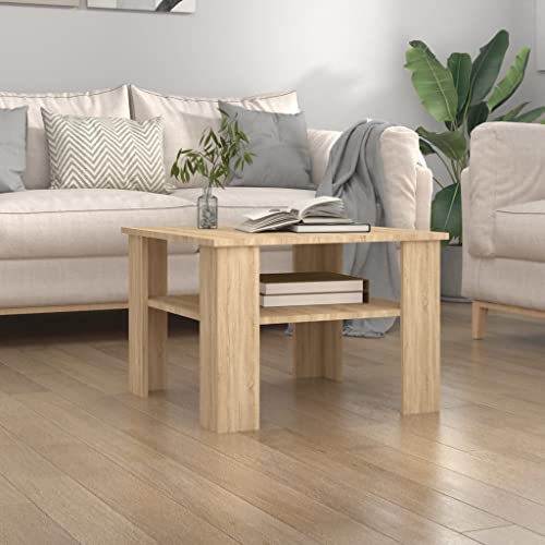 BUKSCYJS Coffee Table,Storage Coffee Table, Adjustable Coffee Table Suitable for Living Room, Office, Balcony, Family Living Room Sonoma Oak 23.6"X23.6"X16.5" Engineered Wood