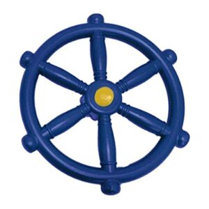 xiaojikuaipao 2 pcs 18.81inch portable pirate ship wheel kids steering wheel for swing set playground backyard, blue