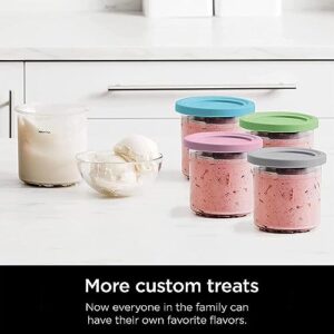 UNDR 2/4/6PCS Creami Deluxe Pints, for Ninja Creami Pints and Lids,16 OZ Ice Cream Storage Containers Safe and Leak Proof for NC301 NC300 NC299AM Series Ice Cream Maker,Blue+Green-4PCS