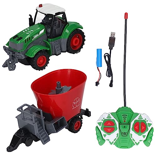 Kids RC Tractor Toy, Remote Control Farm Truck Impact Resistant 4 Channel Operation for Indoor Outdoor