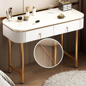 Large Vanity Desk Without Mirror Makeup Vanity Dressing Table For Bedroom Makeup Table With Drawers Modern Makeup Vanity Desk Black And Gold Dresser Little Girls Vanity 3 Colors ( Color : White )