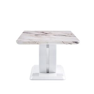 Luxury Imitation Marble Coffee Table, Modern Rectangular Dining Table, Computer Desk Game Desk for Living Room Dining Room Terrace, 47.24''D x 25.59''W X 18.11''H