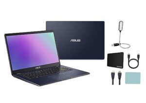 asus 14" ultra thin fhd pc laptop, intel celeron n4020, 4gb ram, 128gb, numberpad, 1 year microsoft 365, windows 11 home in s mode, star black + accessories