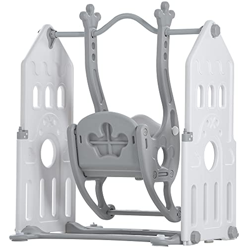 Lifeand Toddler Swing Set, Kids Freestanding Swing Playset Indoor & Outdoor Baby Swing Set,White