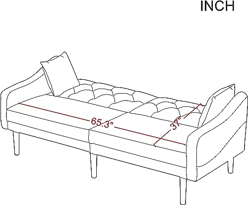 Modern Futon Sofa Loveseat Convertible Sleeper Couch Bed for Small Space Studio Office Living Room Furniture Sets, Twin Daybed Sofabed 2 Seater Sofa & Couch