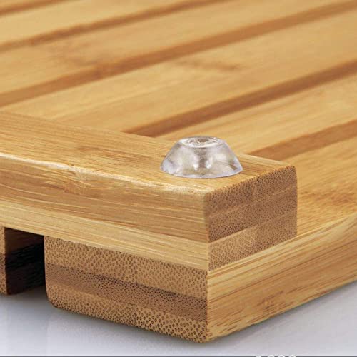 Natural Wood Bath Shower Mat,Bamboo Bath Mat, Anti-Slip Waterproof Floor Mat for Indoor and Outdoor Use Easy Storage, Customizable,30x60cm/12x24in