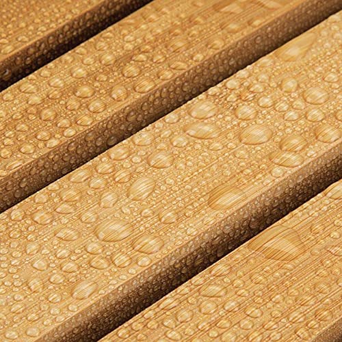 Natural Wood Bath Shower Mat,Bamboo Bath Mat, Anti-Slip Waterproof Floor Mat for Indoor and Outdoor Use Easy Storage, Customizable,30x60cm/12x24in