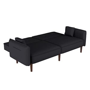 Modern Futon Sofa Loveseat Convertible Sleeper Couch Bed for Small Space Studio Office Living Room Furniture Sets, Twin Daybed Sofabed 2 Seater Sofa & Couch