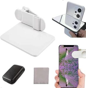 mirror reflection for phone camera - smartphone camera mirror reflection clip kit, creative selfies, durable materials, easy to use - perfect tool for master photographers! (white)