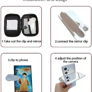 Mirror Reflection for Phone Camera - Smartphone Camera Mirror Reflection Clip Kit, Creative Selfies, Durable Materials, Easy to Use - Perfect Tool for Master Photographers! (White)