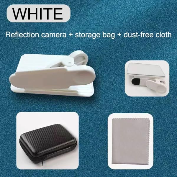 Mirror Reflection for Phone Camera - Smartphone Camera Mirror Reflection Clip Kit, Creative Selfies, Durable Materials, Easy to Use - Perfect Tool for Master Photographers! (White)