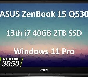 ASUS ZenBook 15 Pro OLED 15.6" FHD (Intel 13th Gen Core i7-13620H, 40GB DDR5 RAM, 2TB SSD, RTX 3050 6GB) Workstation & Business Laptop, 10-Hr Battery Life, Backlit, Webcam, IST Cable, Win 11 Pro