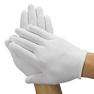 Cotton Gloves Hand Care Work Gloves Lint Free Gloves, Extra Large, White 5 Pairs