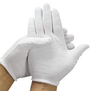 Cotton Gloves Hand Care Work Gloves Lint Free Gloves, Extra Large, White 5 Pairs