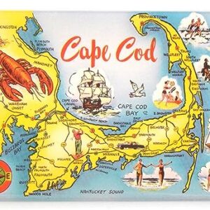 Greetings from Cape Cod Massachusetts Fridge Magnet (Lobster and map) (2 x 3 inches)