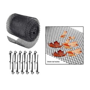 Leefasy Leaf Guard Mesh Roof Leaf Guard Mesh Strainer Anti Clogging with Fixed Hooks Drains Filter Strainer Gutter Protector Screen for Yard