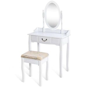 kjns vanity table makeup desk bench dresser w/stool drawer white vanity desk makeup vanity side tables bedroom vanity table portable desk vanity set