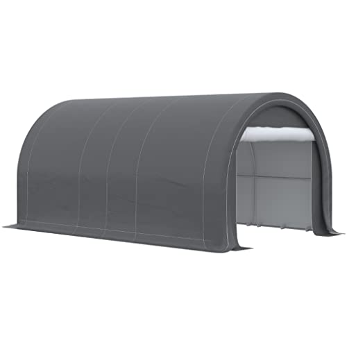 ZGJHFF 16' X 10' Carport, Heavy Duty Portable Garage/Storage Tent ， Garden Tools, Outdoor Work, Gray