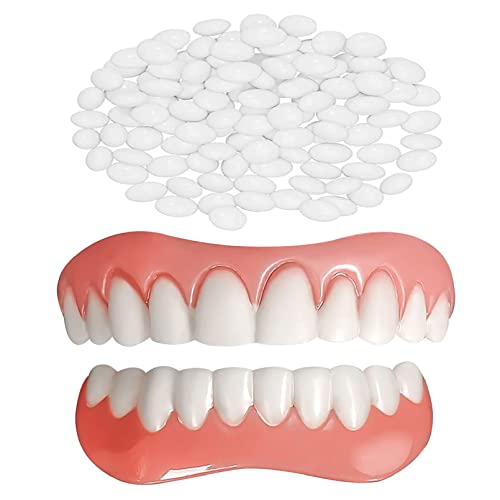 Fake Teeth, 2 PCS Veneers Dentures Socket for Women and Men, Dental Veneers for Temporary Tooth Repair Upper and Lower Jaw-13