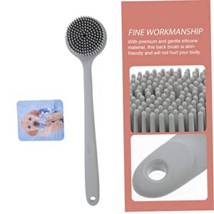 FOMIYES 4pcs Scalp Bathing Hook Hair Practical Grey Brushes Body Dry Tool Sponge with Exfoliator Convenient Wash Portable Scrub Dual-Sided Brush Sided Massage Cleaning Scrubber Silicone