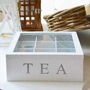 linshesf Bamboo Tea Organizer, Wooden Tea Box Tea Bag Organizer, Tea Bag Box Storage Container Organizer Holder for Kitchen Cabinet, Countertop, Pantry