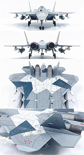 Flmenunu SU-57 Fighter Jet Airplane Model 1/100 Falcon Military Aircraft Diecast Models