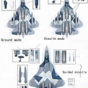 Flmenunu SU-57 Fighter Jet Airplane Model 1/100 Falcon Military Aircraft Diecast Models