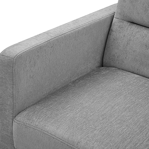 ERYE Modern Convertible Futon Sofa Bed, Adjustable Functional Loveseat Compact Foldable Love Seat,Comfy Sleeper Daybed 3 in1 Recliner Sofa & Couch for Small Space Sofabed, Twin, Gray with Side Pockets