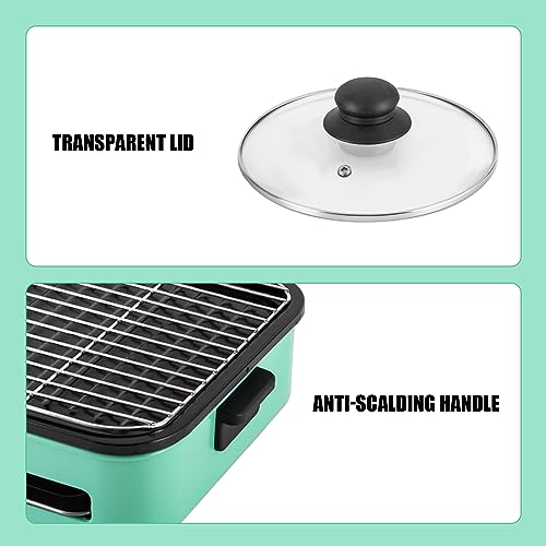 3-in-1 Smokeless Electric Indoor Removable Grill and Griddle Combo, Detachable Shabu Hot Pot Electric, Nonstick Plate, with Adjustable Temperature, BBQ Hotpot Grill Combo