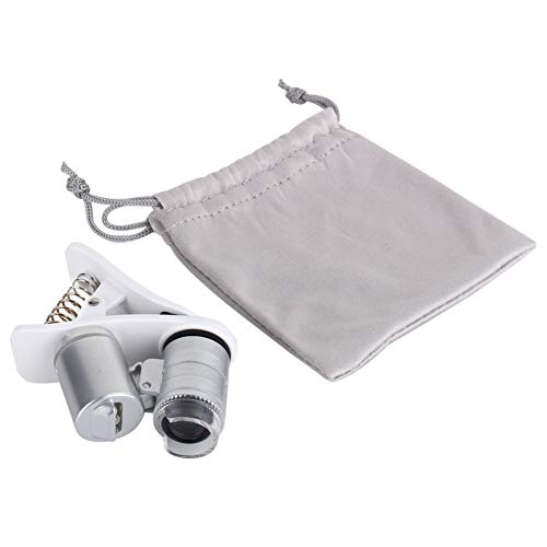 60X Magnifying Glass Mobile Phone Lens Camera LED Microscope Magnifier with Clip