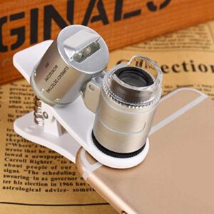 60X Magnifying Glass Mobile Phone Lens Camera LED Microscope Magnifier with Clip