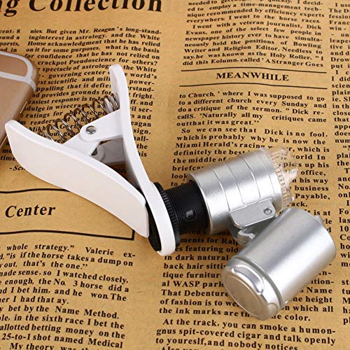 60X Magnifying Glass Mobile Phone Lens Camera LED Microscope Magnifier with Clip