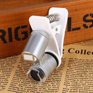 60X Magnifying Glass Mobile Phone Lens Camera LED Microscope Magnifier with Clip