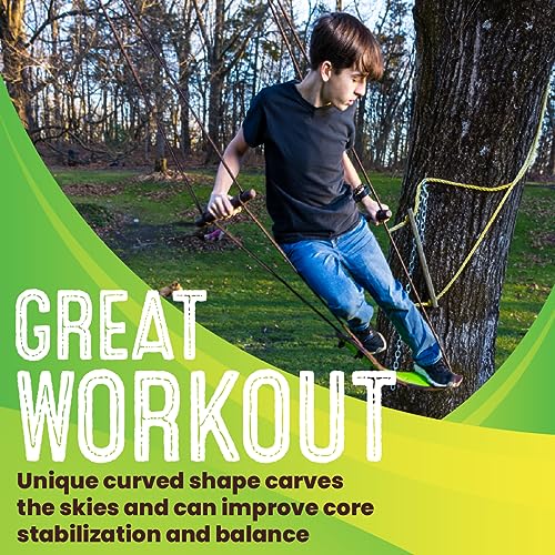 Swurfer Stand Up Tree Swing, Outdoor Swing for Adults, Kids - Durable, Weatherproof, Easy Installation, Adjustable Handles, Protective Rubber Edge, Swingset Outdoor, Outdoor Play, 200lbs, Age 6 and Up