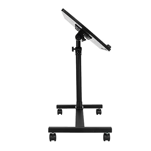 Rouli Elevating Computer Table, Mobile Laptop Table Trolley, Adjustable Mobile Edge Table, Black (Black)