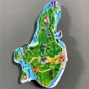 Bali Indonesia Creative Map Refrigerator Magnet 3D Travel Souvenir Fridge Decoration Magnetic Sticker Craft Collection