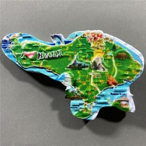 Bali Indonesia Creative Map Refrigerator Magnet 3D Travel Souvenir Fridge Decoration Magnetic Sticker Craft Collection