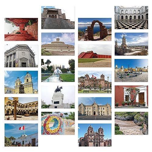 Dear Mapper Peru City Landscape Postcards Pack 20pc/Set Postcards From Around The World Greeting Cards for Business World Travel Postcard for Mailing Decor Gift