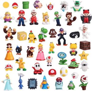 hidiz mario toy bros super mary princess, turtle, mushroom, orangutan, super mary action figures (pack of 48)