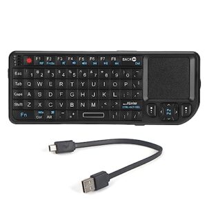 HOHXFYP UMK 100 RF 3in1 Mini Keyboard Qwerty Keypad, Rechargeable Wireless With Built In Touchpad Backlit Long Standby Small Pocket Keypad for PC Tablets