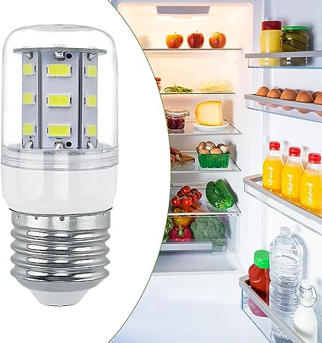 BOGDA Refrigerator Light Bulb KEI D34L Refrigerator Bulb LED Light Bulb Replacement Fit for Frigidaire Kenmore-2 Packs (3.5W 85V-265V E27 5000K White Light)