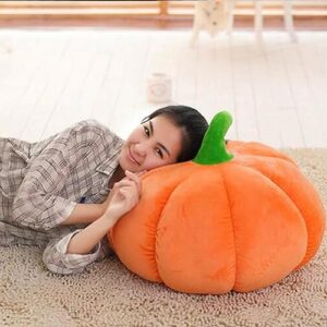 halloween pumpkin pillow, pumpkin shaped throw pillow, stuffed pumpkin fluffy pumpkin plush toy, decorative throw pillows thanksgiving pillow 3d simulated pumpkin pillows for party home decor 16inch