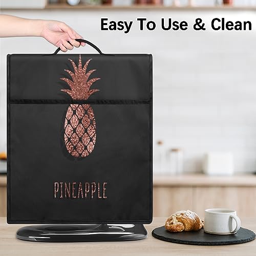 Rose Gold Pineapple Pattern Stand Mixer Cover Compatible with 6-8 Quart Mixer Fits All Tilt Head & Bowl Lift Kitchen Coffee Machine Dust Cover with Pockets for Accessories