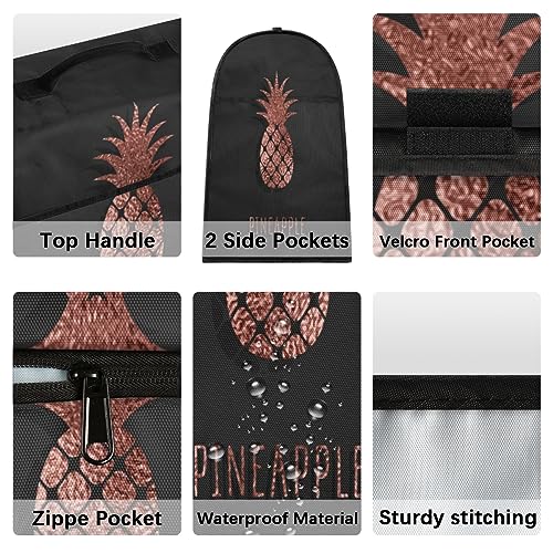 Rose Gold Pineapple Pattern Stand Mixer Cover Compatible with 6-8 Quart Mixer Fits All Tilt Head & Bowl Lift Kitchen Coffee Machine Dust Cover with Pockets for Accessories