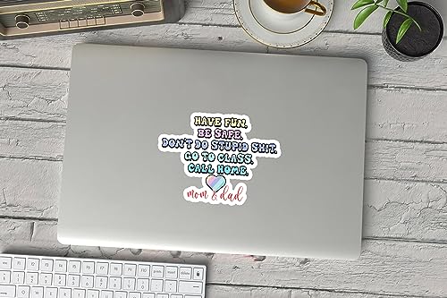 Miraki Don't Do Stupid Sh*t Love Mom Sticker, Funny Graduation Sticker, Mom Love Dad Sticker, Water Assitant Die-Cut Vinyl Funny Decals for Laptop, Phone, Water Bottles, Kindle Sticker