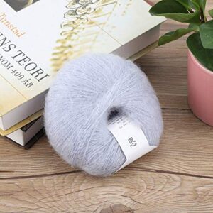 1 Ball Wool Yarn, Luxurious and Soft Mohair Yarn for Hand Knitting Crocheting, Knitting Wool for DIY Shawl Scarf Crochet Thread Supplies, 28g/1oz(Gray Color)