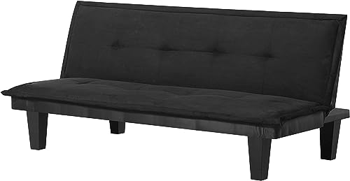 LCH Convertible Folding Sofa Bed, Futon Sofabed with 3 Adjustable Positions for Living Room, Home, 63.8” x29.9”x 28.3”, Black