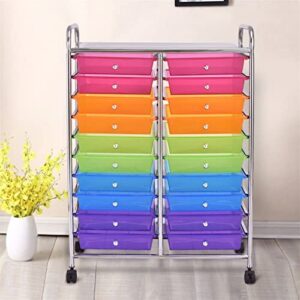 WFHTU 20 Drawers Rolling Cart Storage Scrapbook Paper Studio Organizer Mutli Color Home Furniture