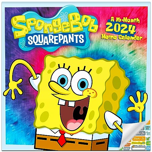 SpongeBob Squarepants Calendar 2024 - Deluxe 2024 SpongeBob Wall Calendar Bundle with Over 100 Calendar Stickers (SpongeBob Gifts, Office Supplies)