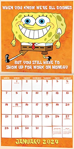 SpongeBob Squarepants Calendar 2024 - Deluxe 2024 SpongeBob Wall Calendar Bundle with Over 100 Calendar Stickers (SpongeBob Gifts, Office Supplies)